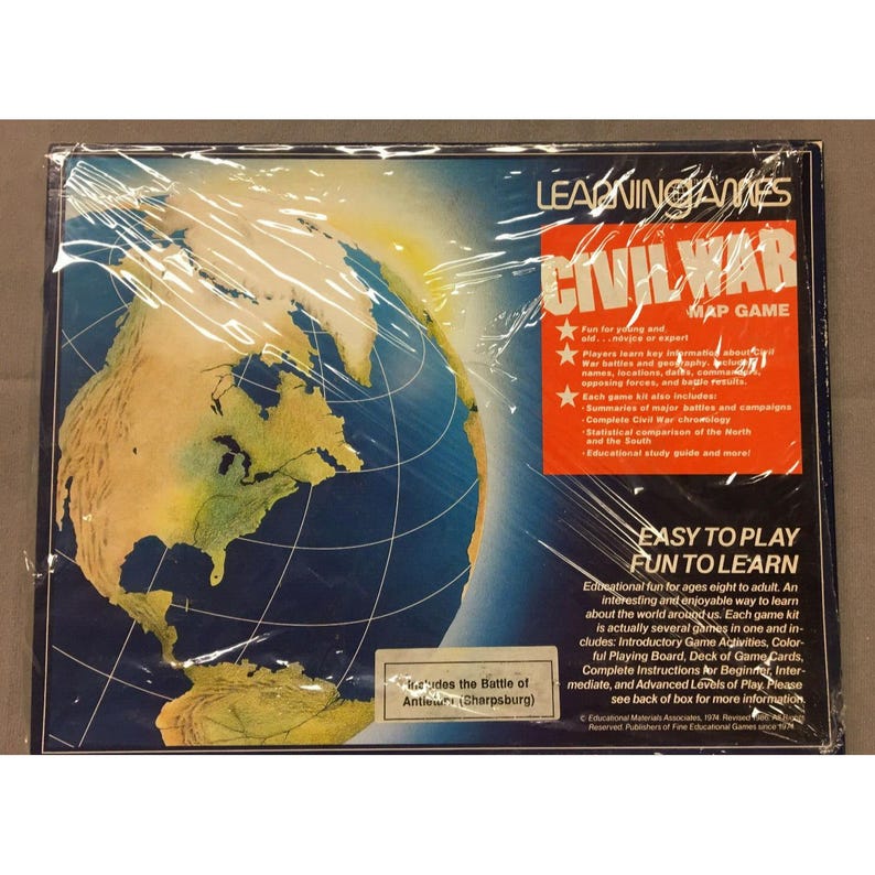 Civil War Map Game Learning Games Includes the Battle of Antietam ...