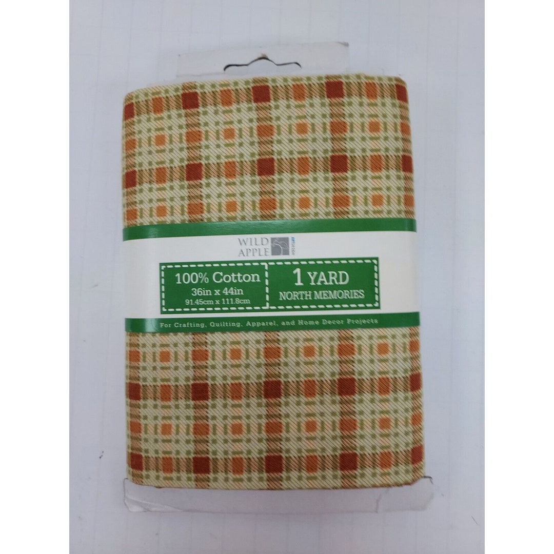 Fabric 100% Cotton Brown/tan/rust Plaid 44/45" Wide 1 Yd Wild Apple - Etsy