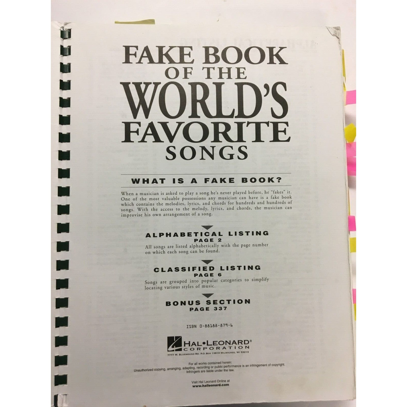 Song Book Fake Book of the World's Favorite Songs 4th Ed. 735 Songs - Etsy