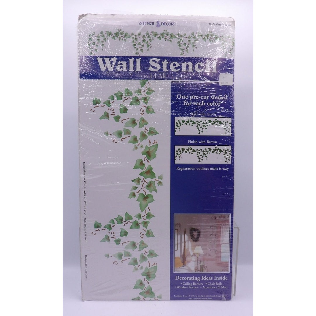 Gardener's Ivy Wall Stencil Set by Plaid VTG 1992 Jane Gauss Designer 3 ...