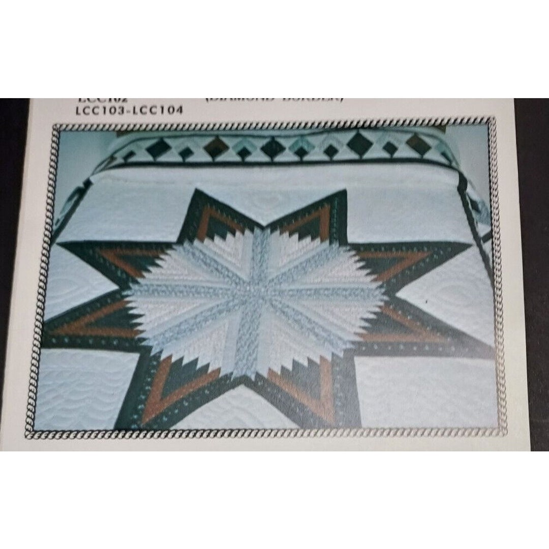 Quilt Pattern 8 Pt Log Cabin Star Quilt W. 3 Border Patterns.©1984 ...