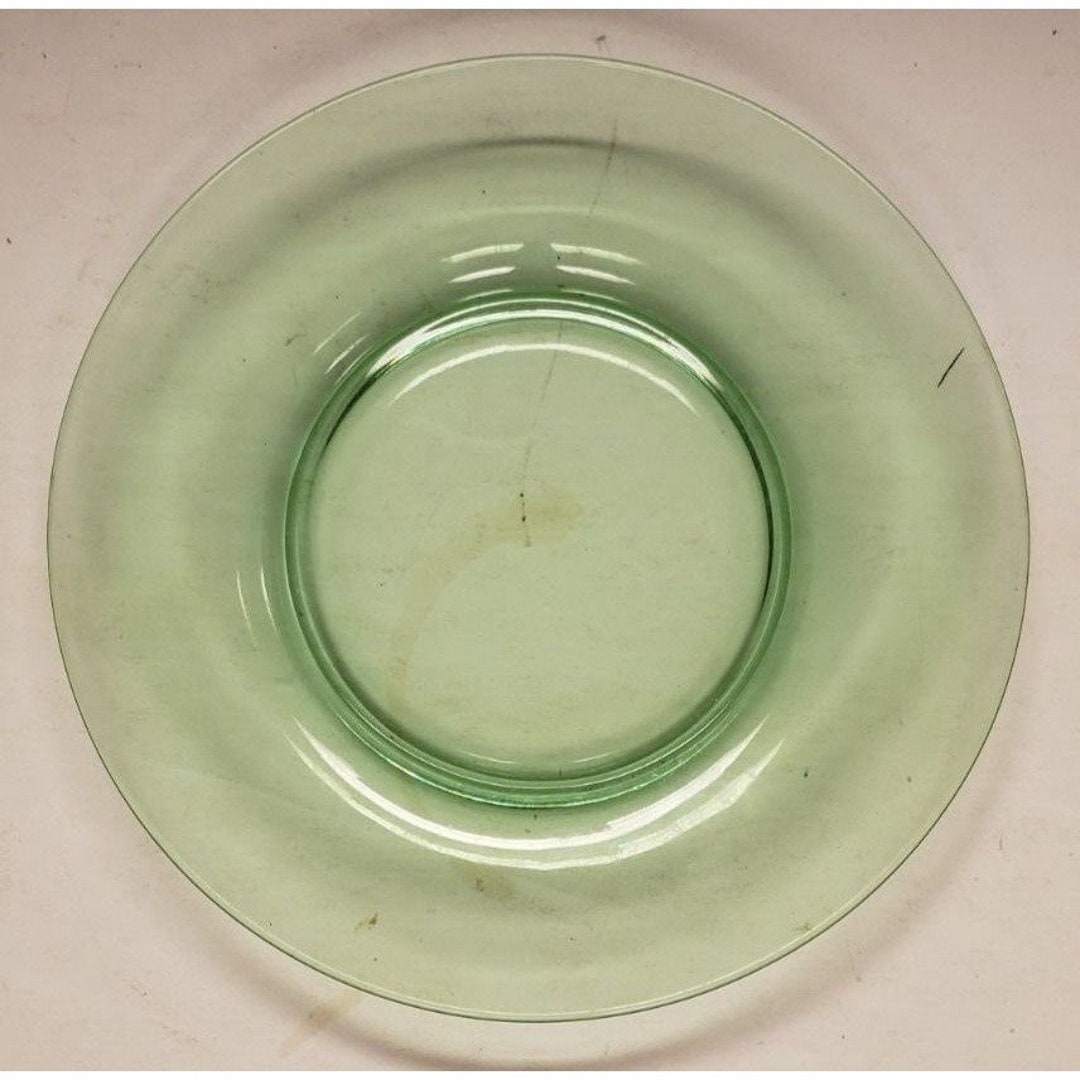Uranium Glass Plate- 8" Clear Glass Unbranded - Etsy
