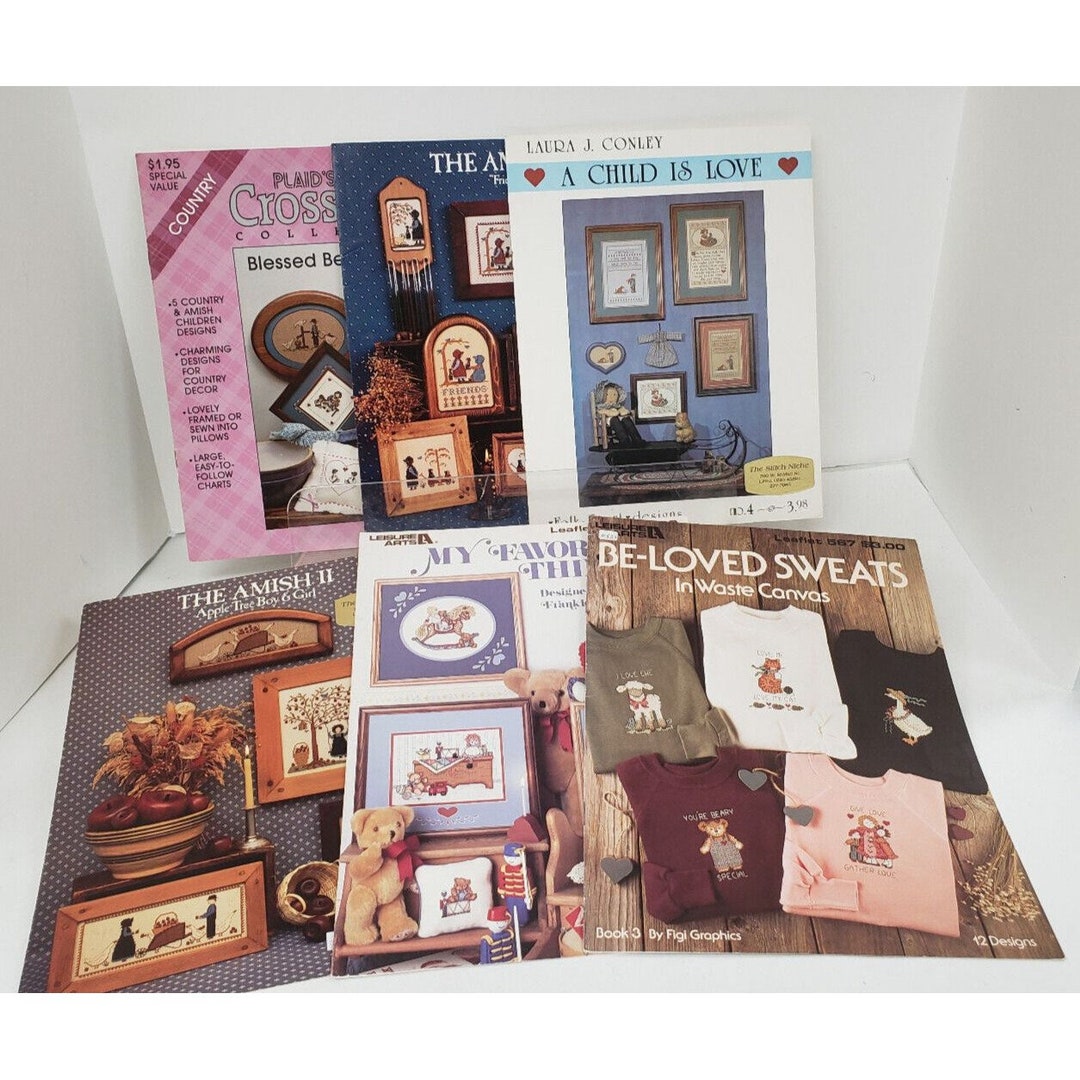 Lot of 6 Counted Cross Stitch Pattern Books 32 Designs ©1984-1987 - Etsy