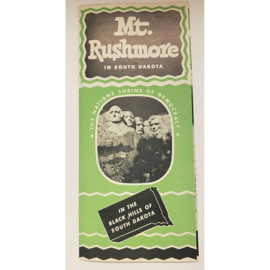 Mt Rushmore, South Dakota Travel Brochure,photos,1940-50s (TB7) Black ...