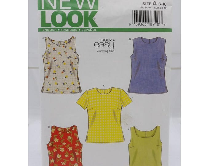 New Look Sewing Pattern 6483 Women's Tops Size 6-16 (5 Styles) Open ...