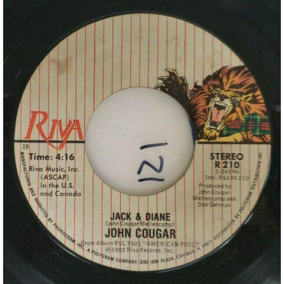 45RPM John Cougar Mellencamp, Jack & Diane, Can You Take It 121R - Etsy