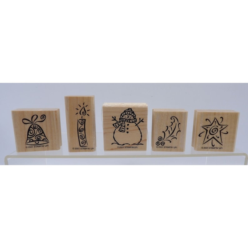 Stampin' Up! 2001 Holiday Rubber Stamps Set of 5 ©2001 - Etsy