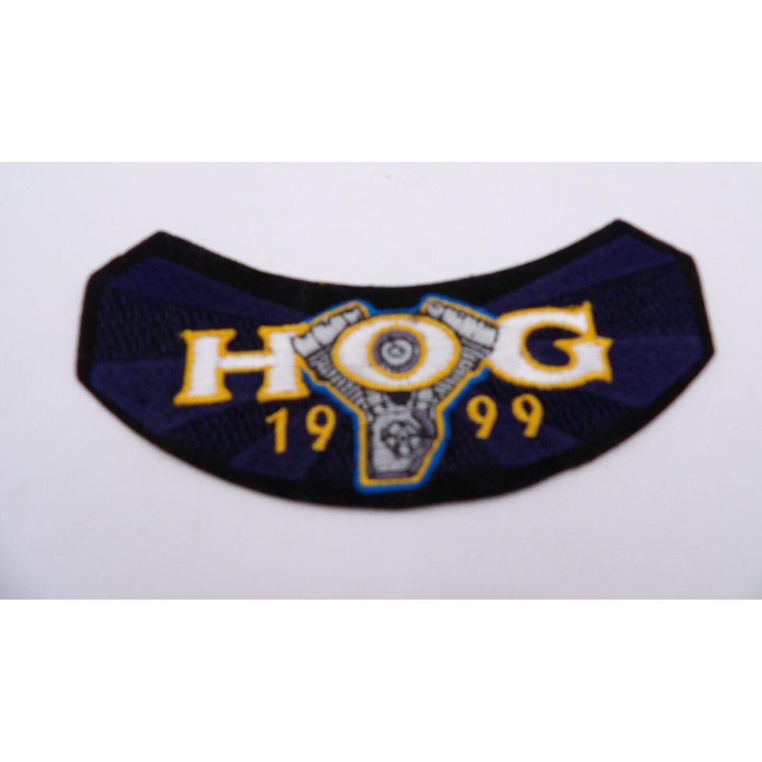 Harley Davidson Patch "hog 1999 " W. Engine Curved 5.25"x2.5" HOG Patch ...