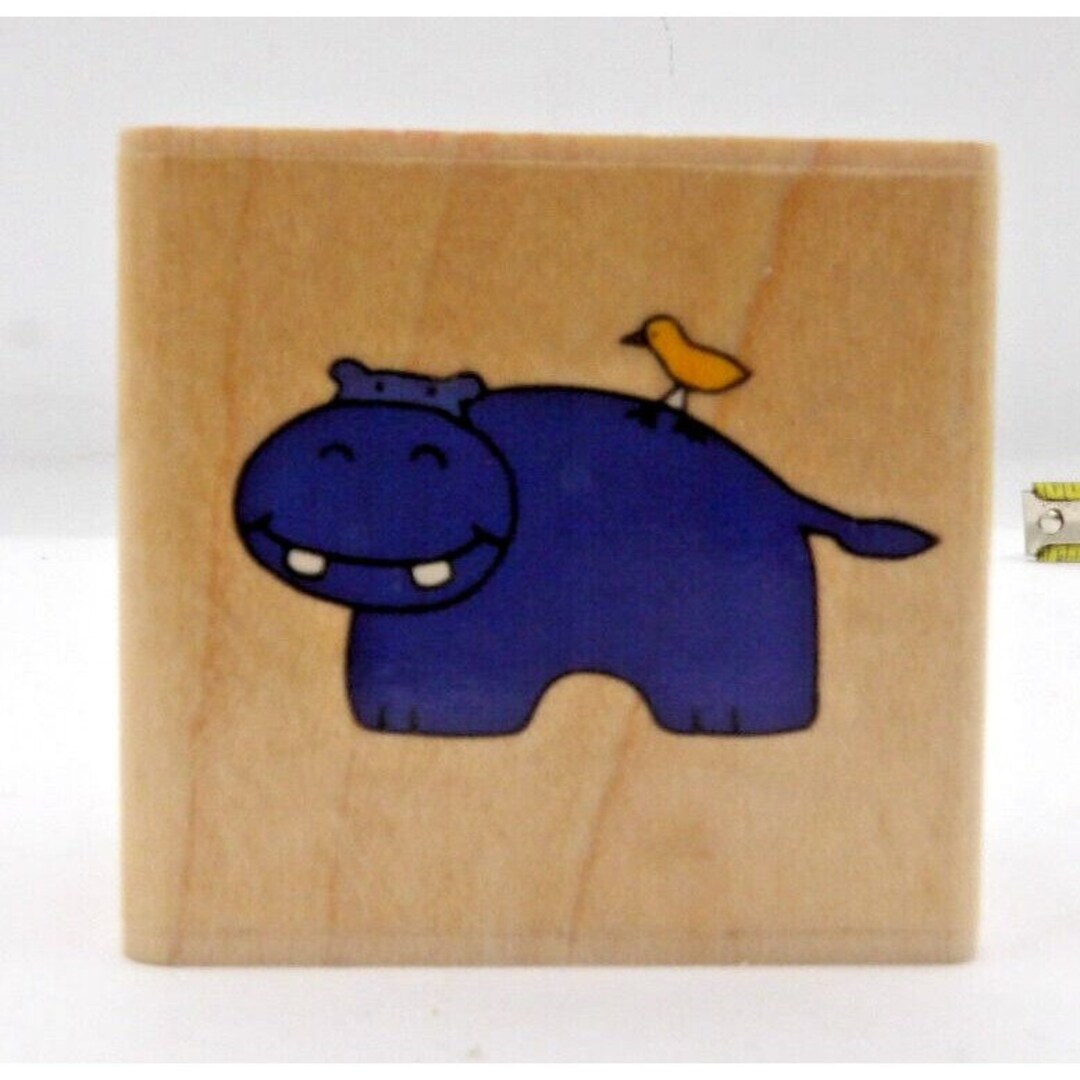 Stamp Happy Hippo by Stampendous ©2000 2" X 1 3/4' - Etsy