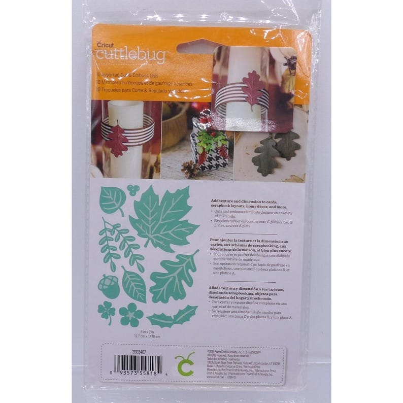Cricut Cuttlebug Seasonal Foliage Die Set 2003467 - Etsy