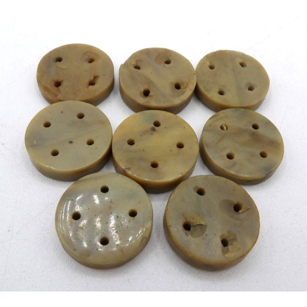 Dress Buttons Flat Disk Shape 4 Hole 8 Count 0.75" Diameter0.1875 ...