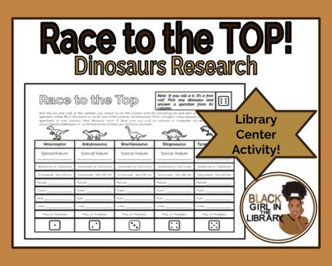 Dinosaurs Library Center Inquiry Research Worksheet - Etsy