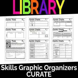 Library Skills Graphic Organizers Research Printable Worksheets - Etsy