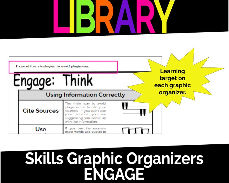 Library Skills Graphic Organizers Research Printable Worksheets - Etsy