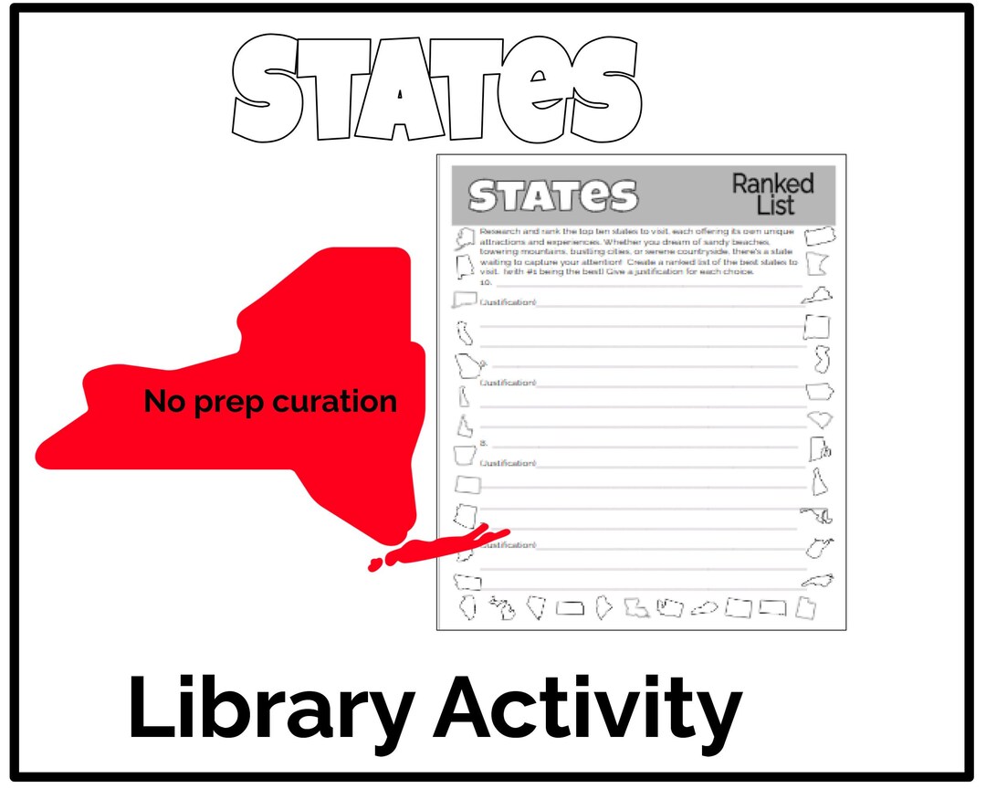 States Worksheets Research Library Curation Lesson - Etsy Australia
