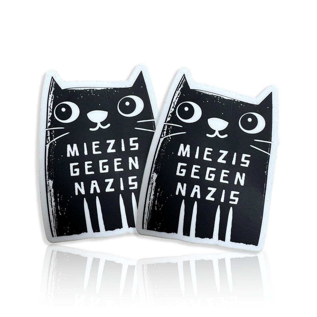 Premium Die-cut Sticker 2-pack miezis Gegen Nazis Stickers FROIDE Left ...
