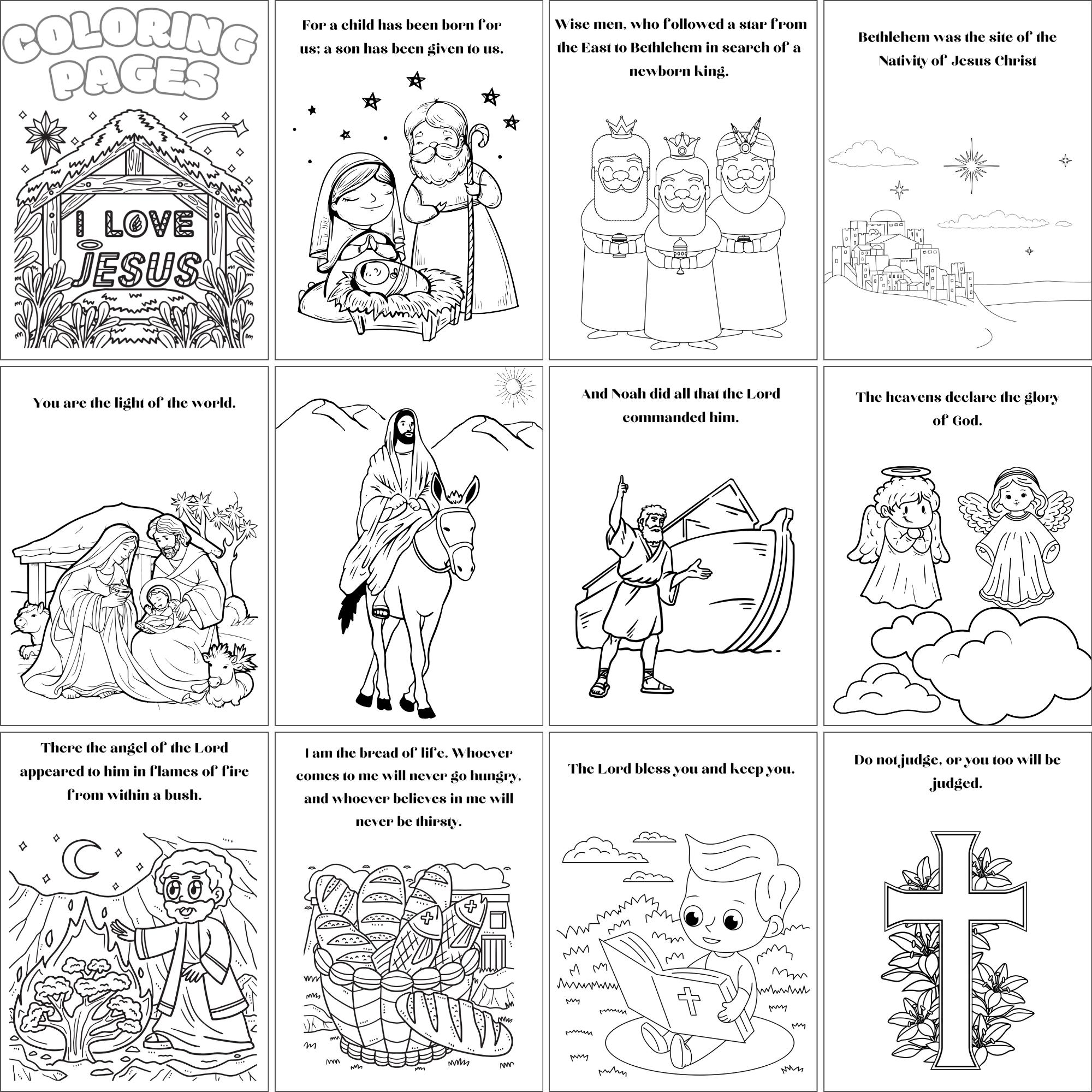 20 Cute CHRISTIAN Coloring Page | Religious Coloring Sheet | Christian ...
