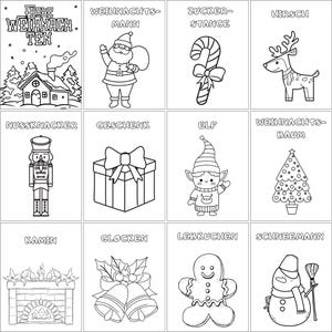 20 GERMAN Christmas Coloring Pages Jumbo Kids Christmas Coloring Sheets ...