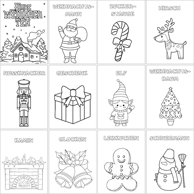 20 GERMAN Christmas Coloring Pages | Jumbo Kids Christmas Coloring ...
