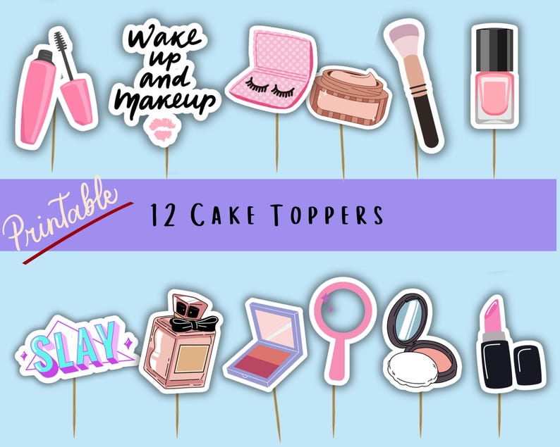 Beauty Queen Cake Toppers: Slay Makeup Decorations (digital Download ...