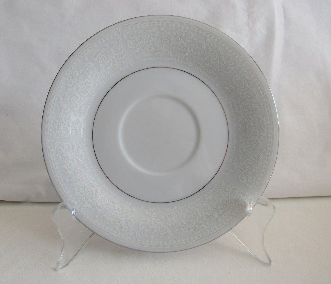 Vintage Crown Ming Jian Shiang Fine China Crochet Pattern Saucers - Etsy
