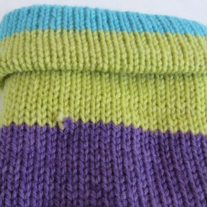 Knit Reversible Multicolor Hat With Button Accent - Etsy