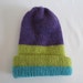 Knit Reversible Multicolor Hat With Button Accent - Etsy