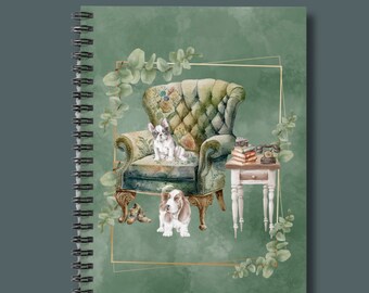 Dog Spiral Notebook 8x6, Writing Journal, Notepad, Food Journal, Cute ...