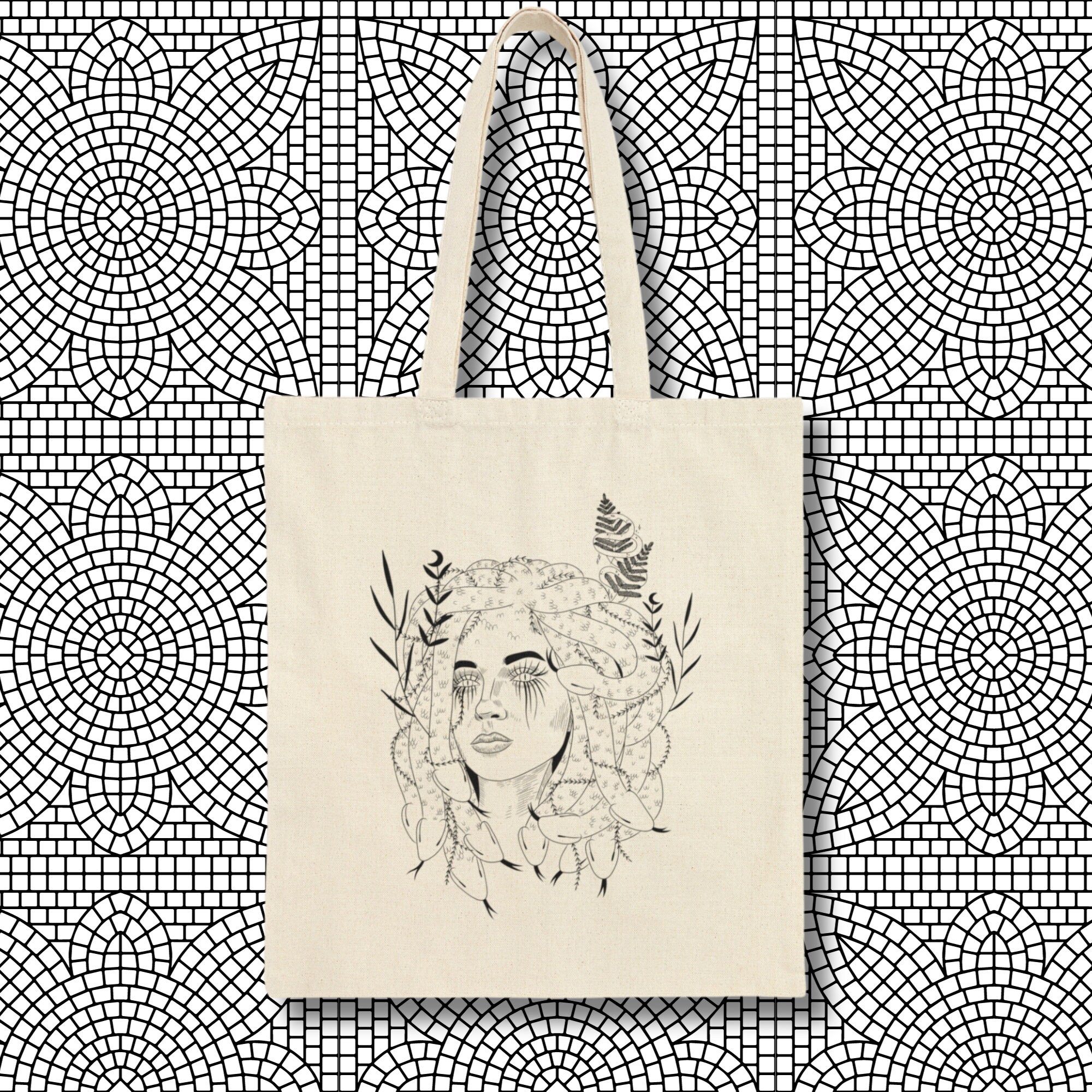 Medusa Tote Bag Greek Mythology Tote Bag Female Empowerment - Etsy