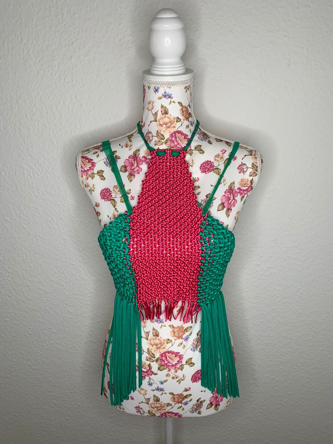 Macramé-style Lycra Top and mouse Tail Cord. - Etsy