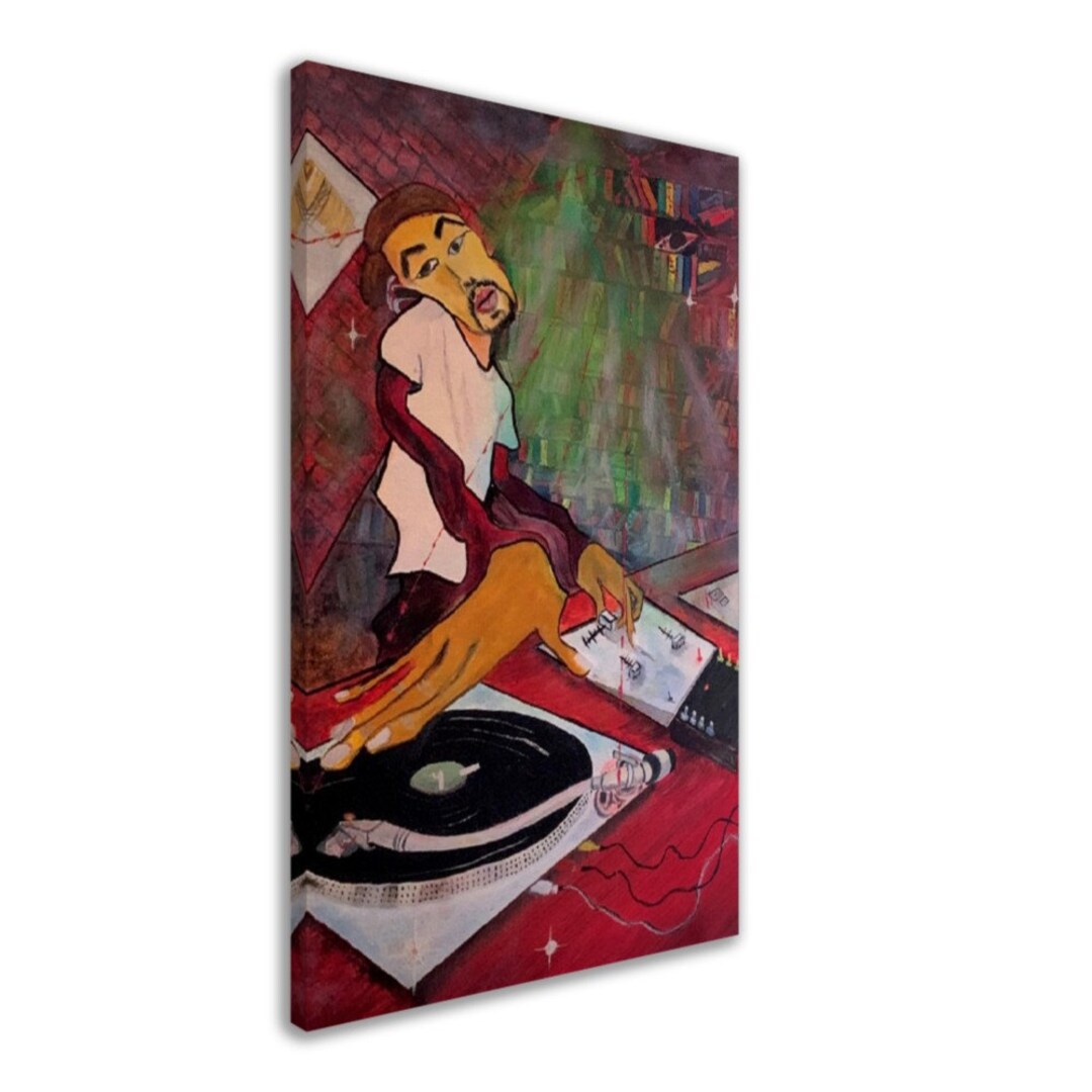 Handmade DJ Canvas Art: Vibrant Music Room Wall Decor - Etsy