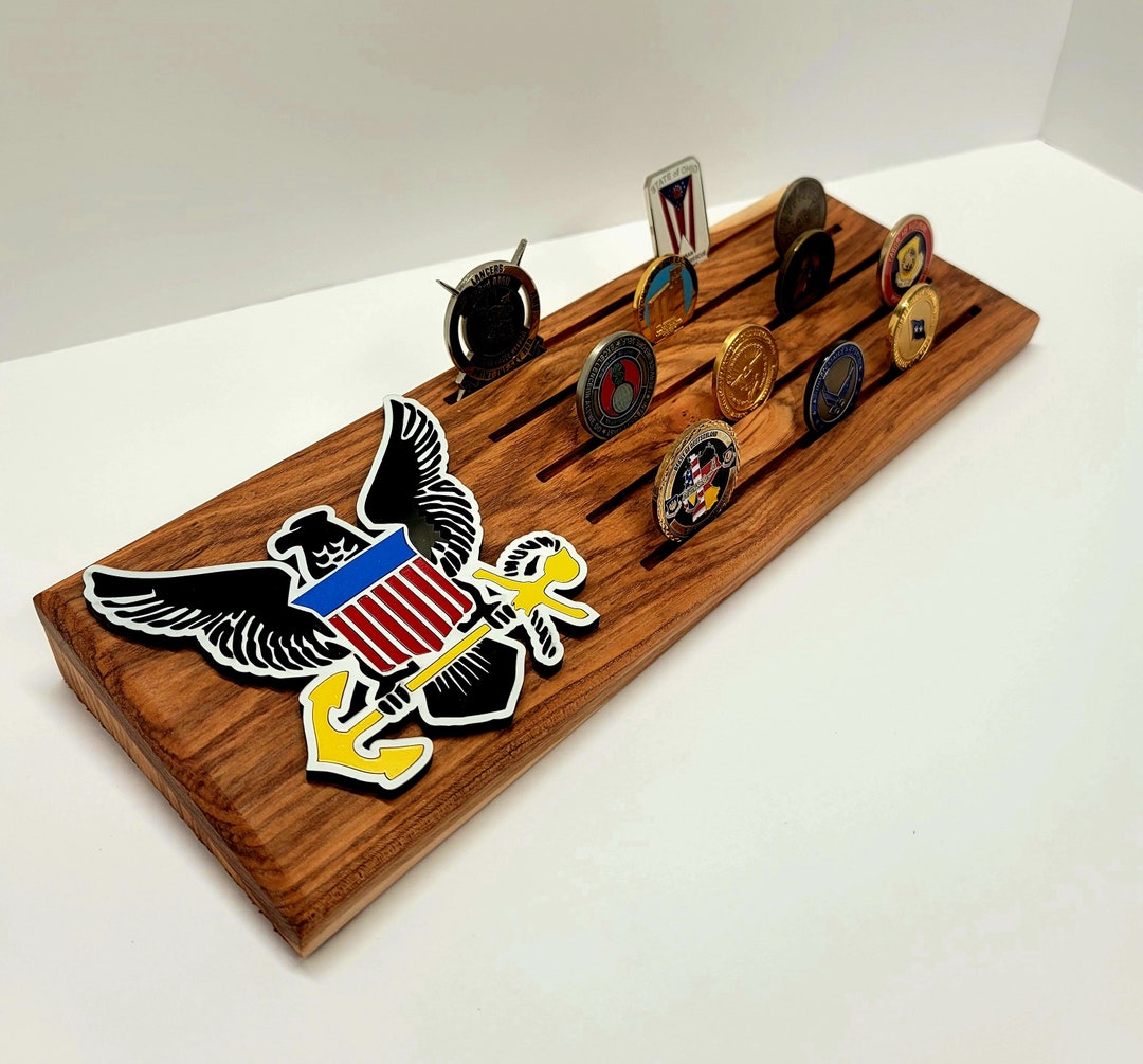 Navy Challenge Coin Holder Military Challenge Coin Holder Desk Top Coin ...