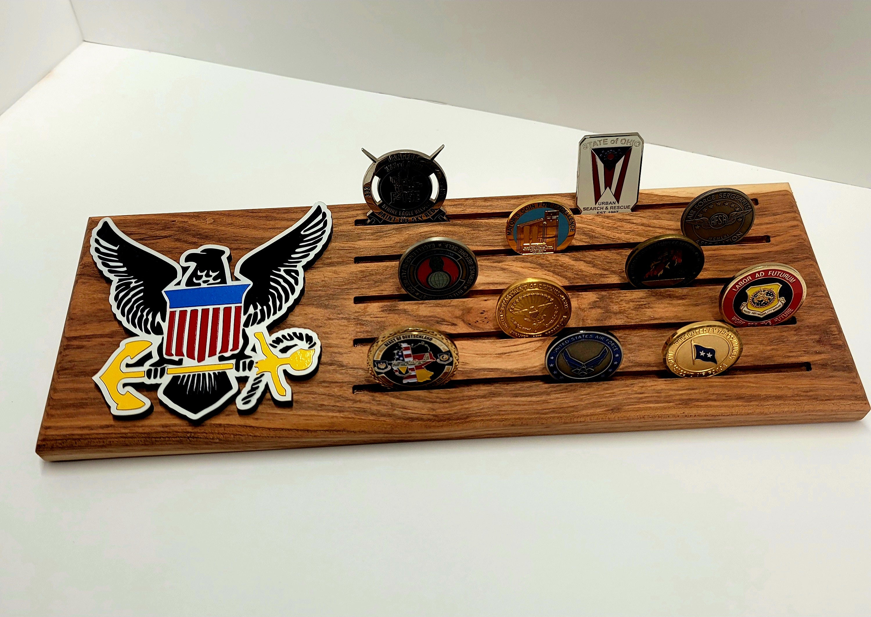 Navy Challenge Coin Holder Military Challenge Coin Holder Desk Top Coin ...