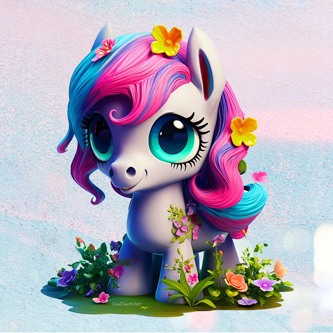 Pony Clipart Prints Cute Pony Collection Stickers Pony Digital - Etsy