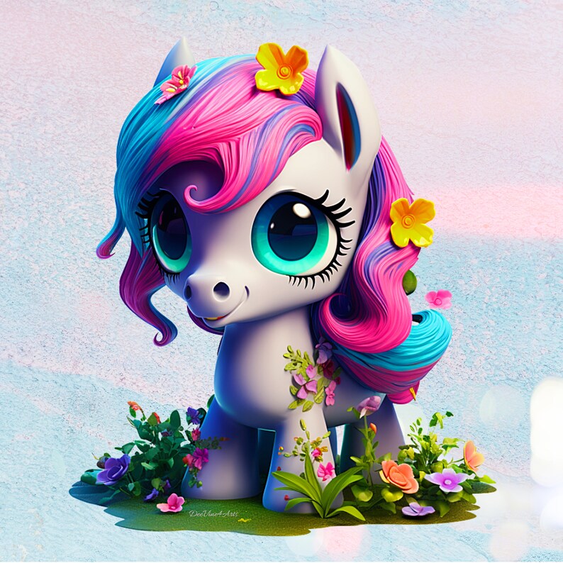 Pony Clipart Prints Cute Pony Collection Stickers Pony Digital Download ...