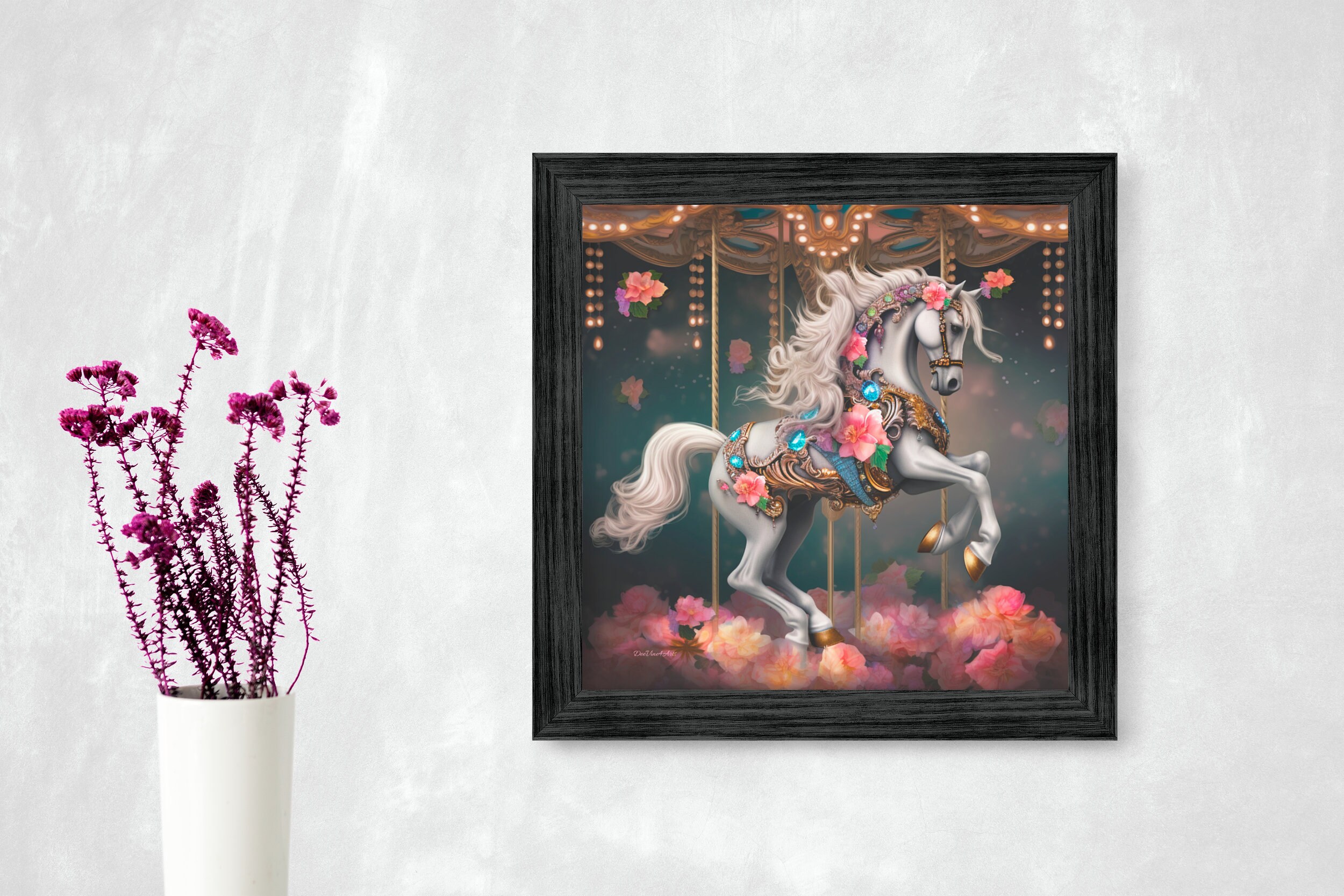 Carousel Horse Print Horse Carousel Artwork Horse Digital Download ...