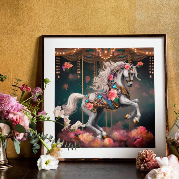 Carousel Horse Art - Etsy