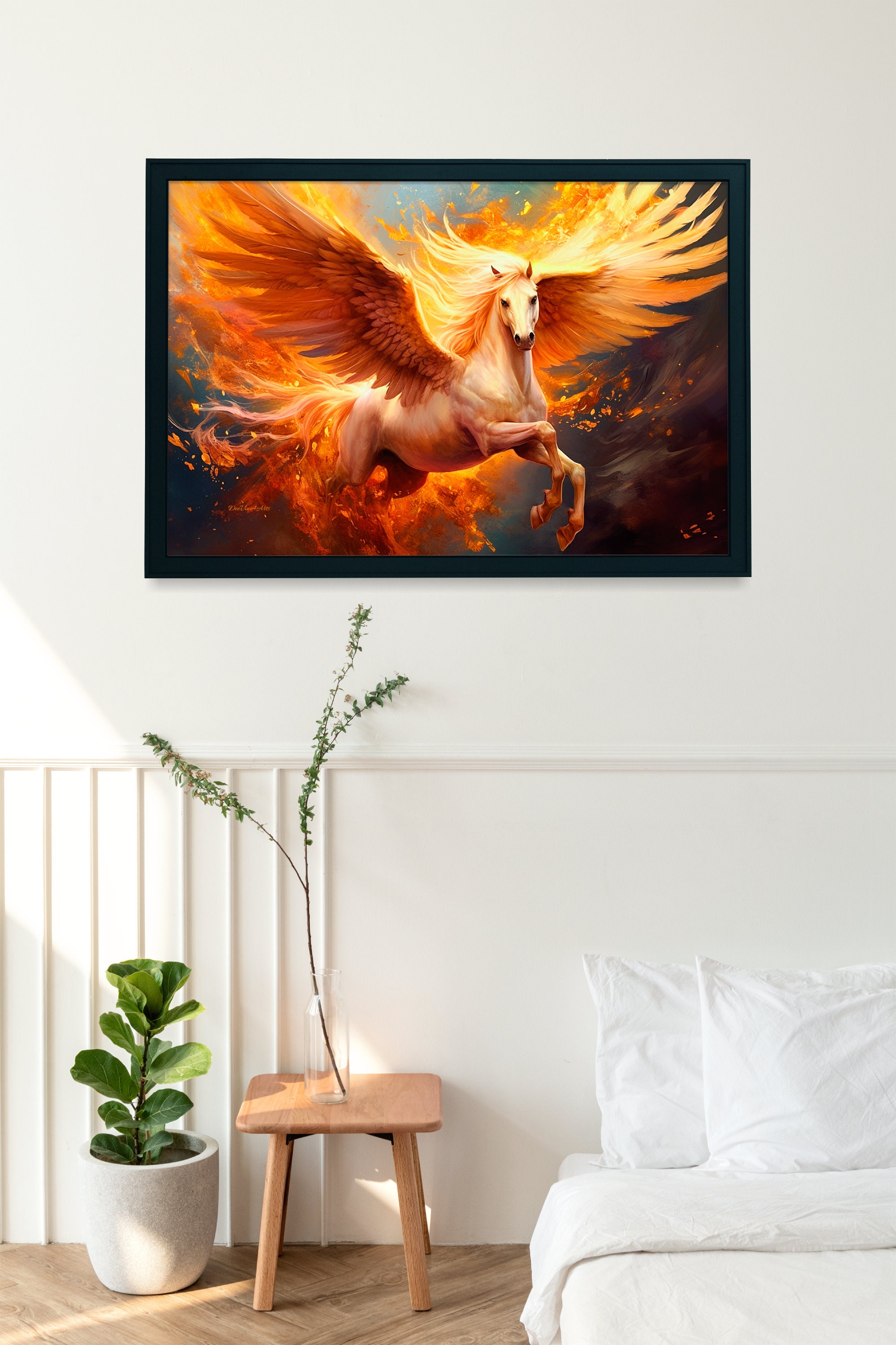 Pegasus Print Winged Horse Digital Download Pegasus Art Piece Pegasus Wall Art Winged Horse Gift ...