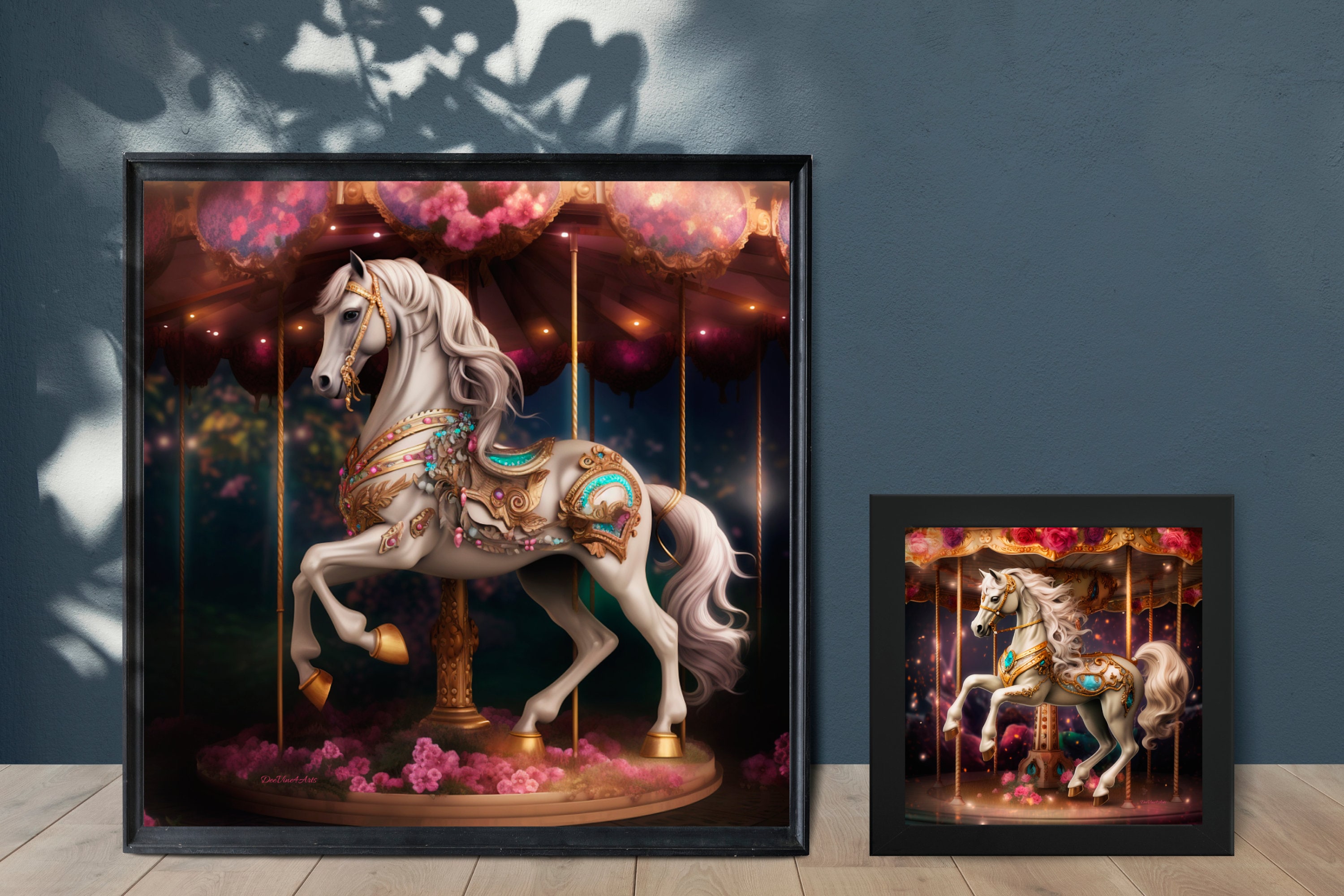 Horse Carousel Print Fantasy Carousel Artwork Horse Digital Download ...