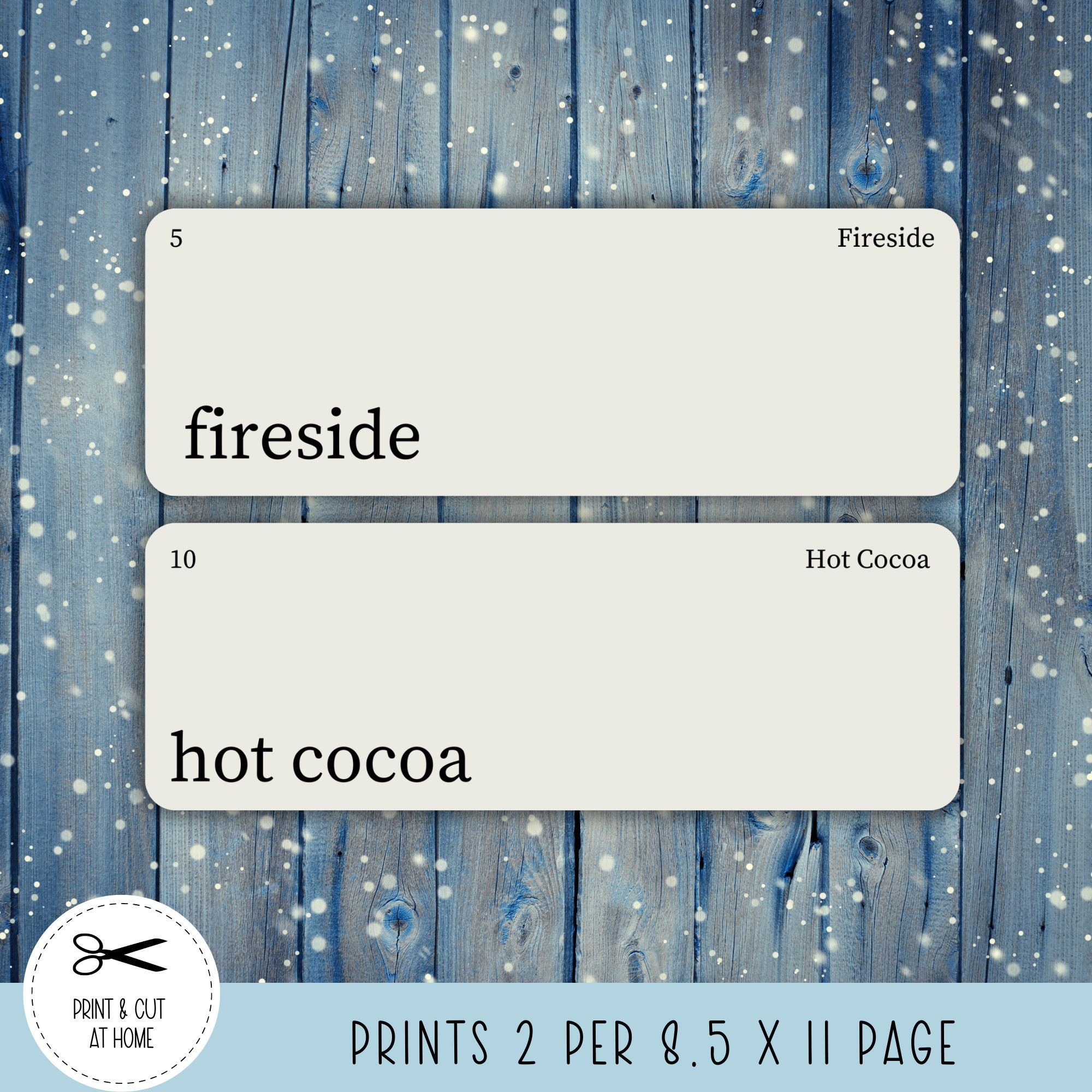 Vintage Inspired Printable Winter Flash Cards Printable PDF Vintage ...
