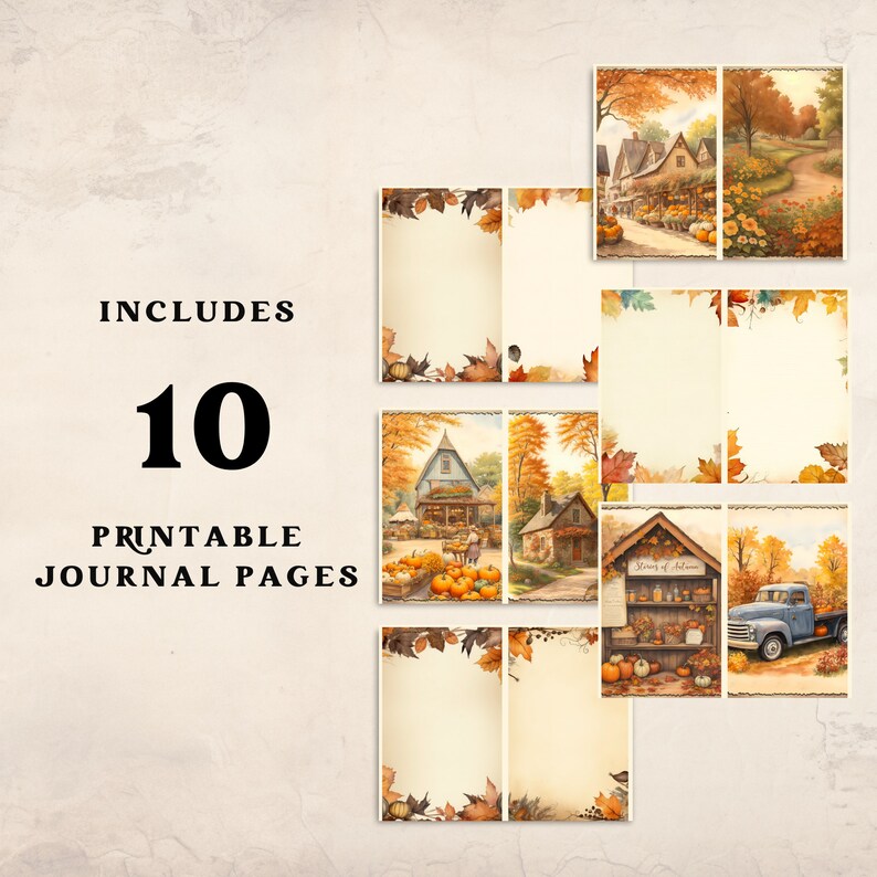 Autum Cottagecore Fall Leaves Pumpkins Cozy Hygge Folders Clipart Fussy ...