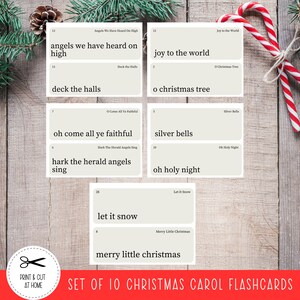 Vintage Inspired Printable Christmas Carol Flash Cards | Printable PDF ...