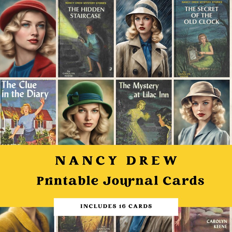 Girl Sleuth ATC Cards Printable Junk Journal Ephemera Vintage Scrapbook ...