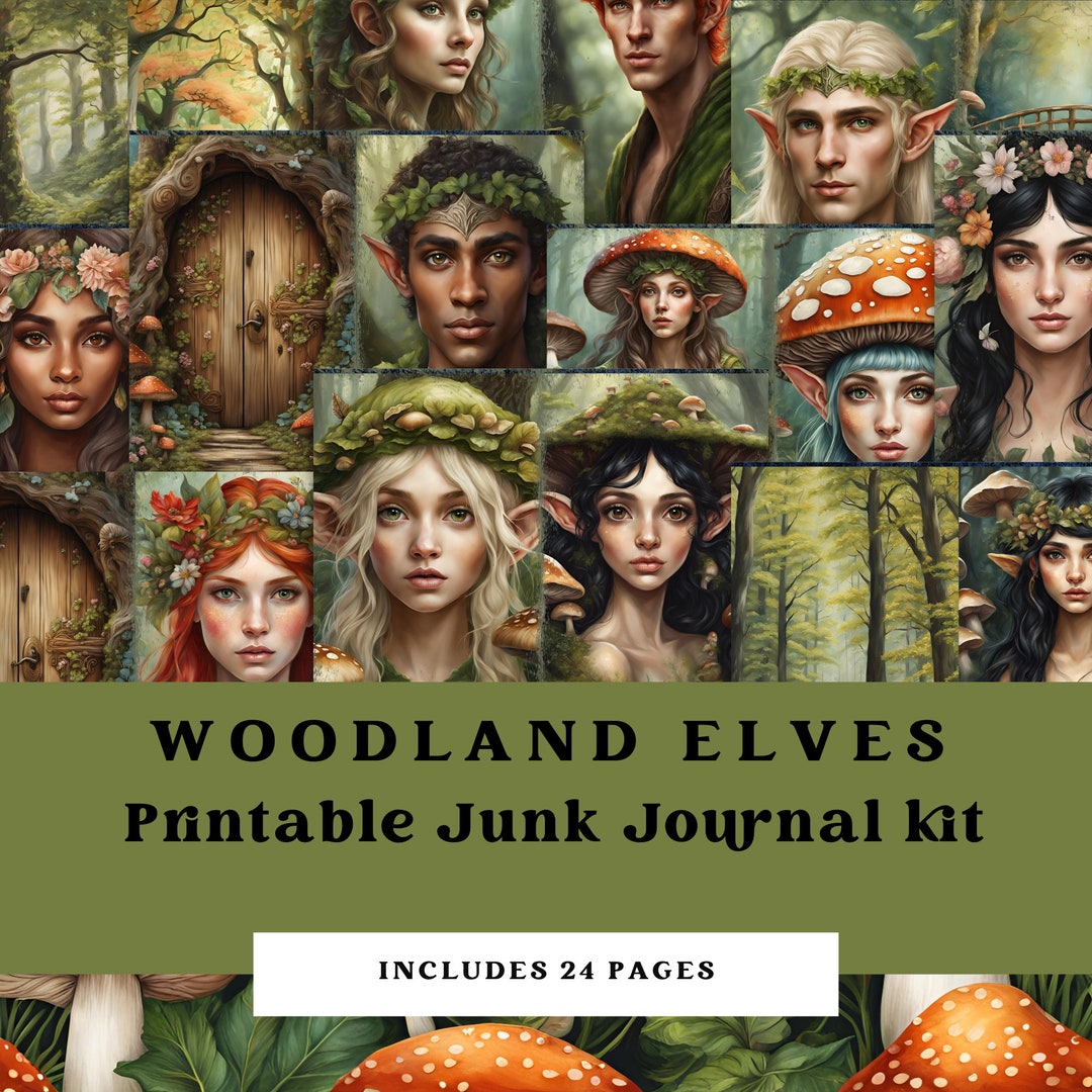 Woodland Elves Junk Journal Forest Fantasy Magical Enchanted Mushrooms ...