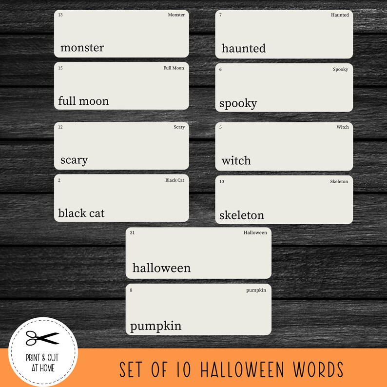 Vintage Inspired Printable Halloween Flash Cards | Printable PDF ...