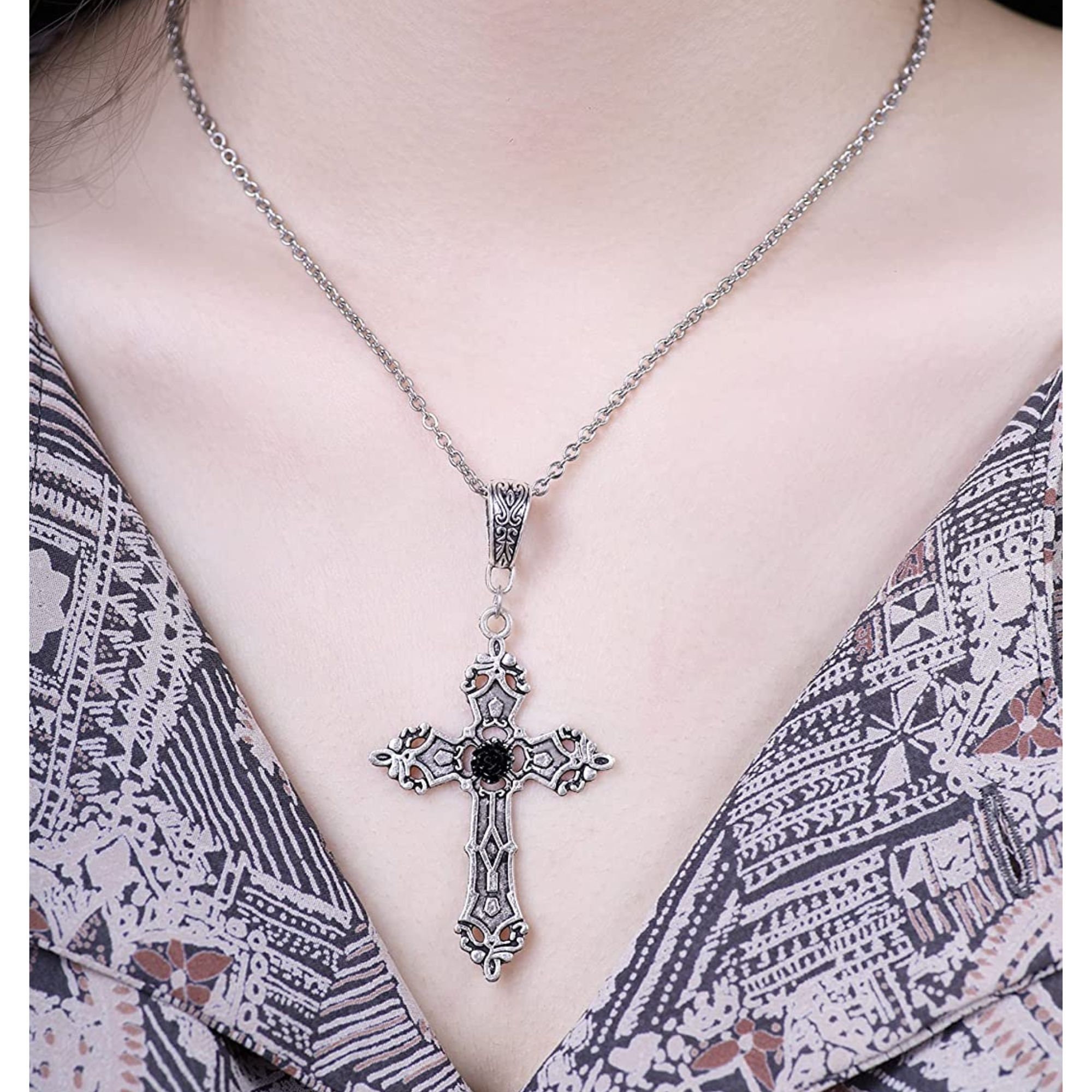 Gothic Cross Necklace, Cross Choker, Cross Necklace for Women, Goth ...