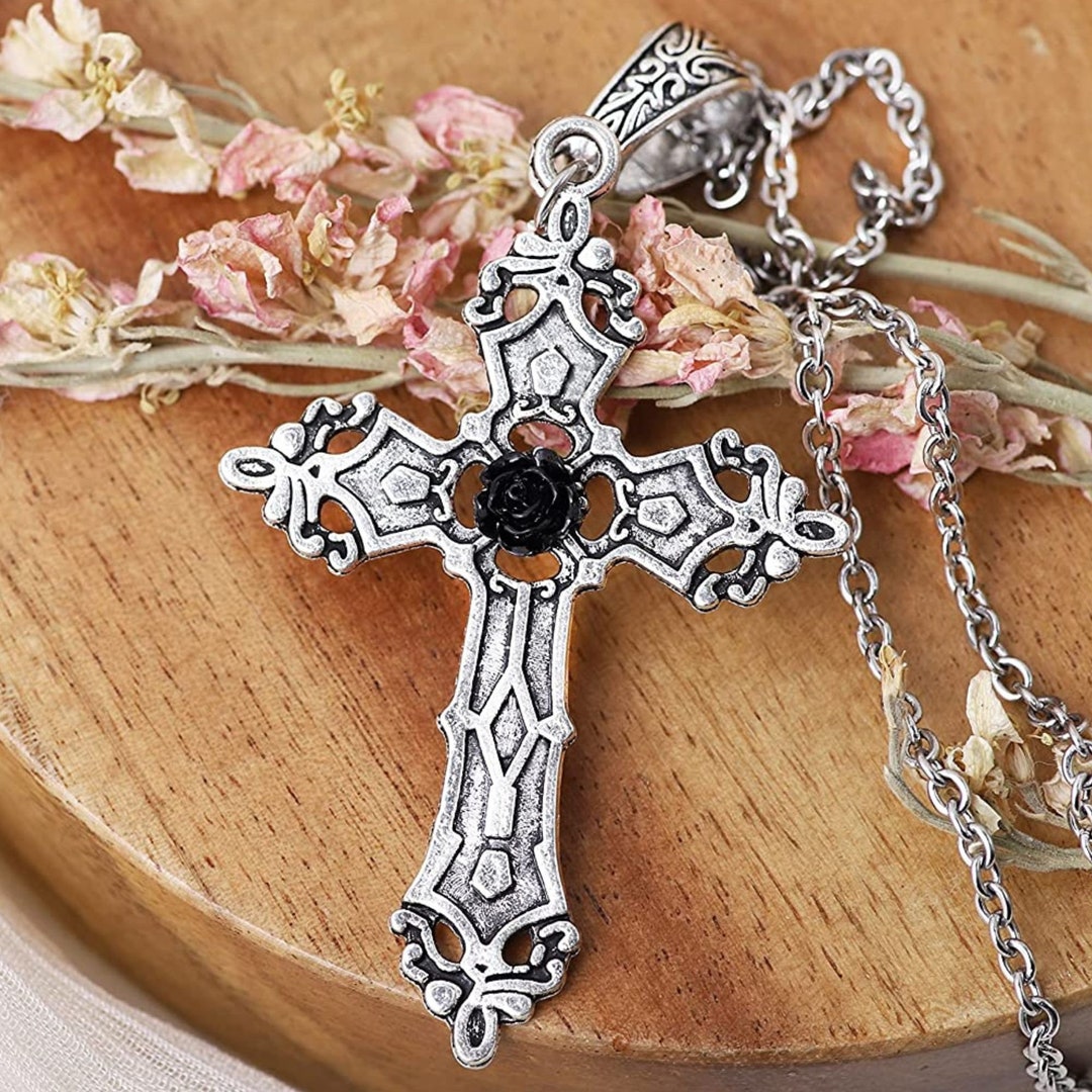 Gothic Cross Necklace, Cross Choker, Cross Necklace for Women, Goth ...
