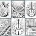 30 Melodious Coloring Pages, Music Printable Grayscale Coloring Book ...