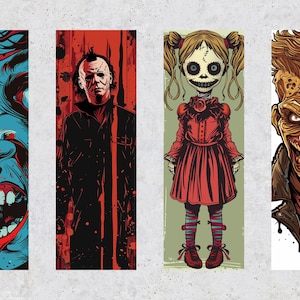 50 Horror Arts Printable Bookmarks, Horror Arts Digital Bookmark Sheets ...