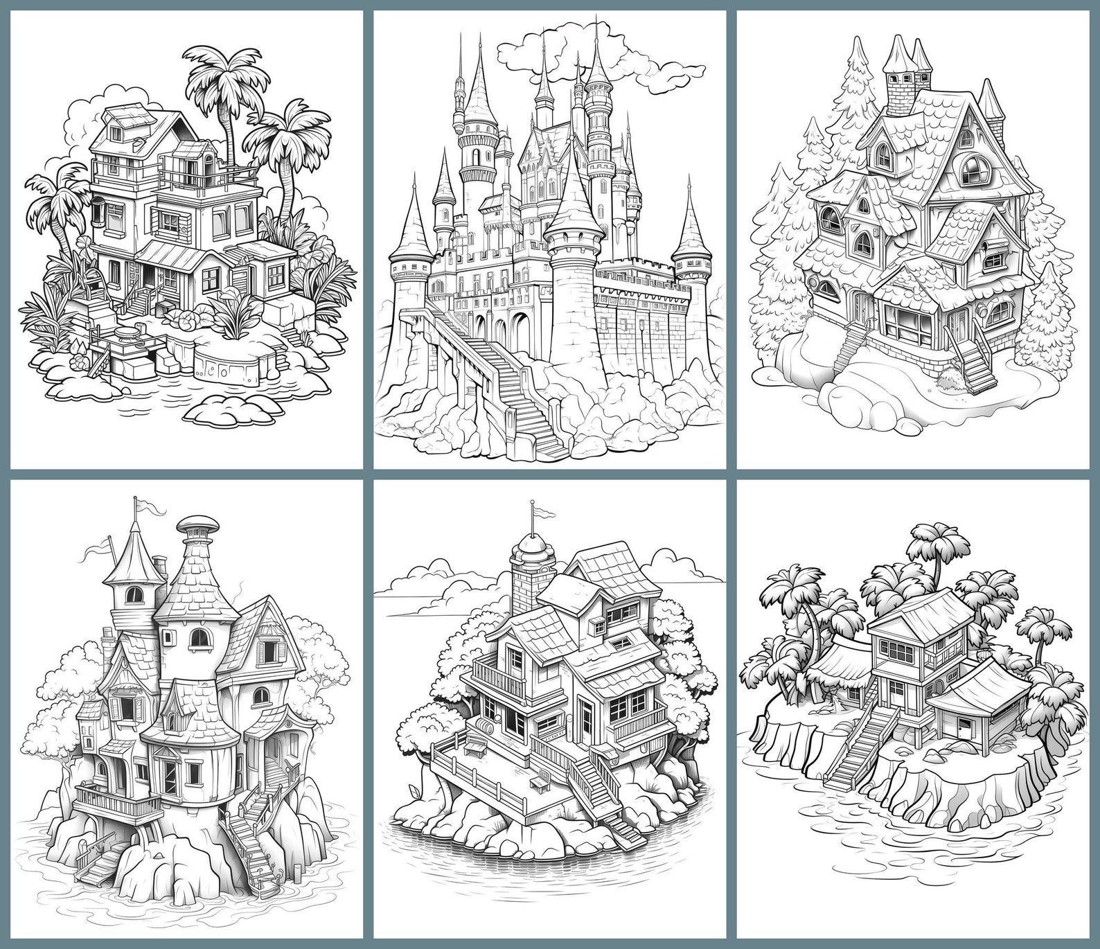 30 Game World Coloring Pages, Isometric Printable Coloring Page Adults ...